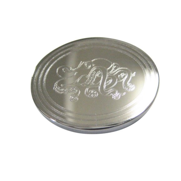 Kiola Designs | Accessories | Silver Toned Etched Oval Octopus Magnet ...